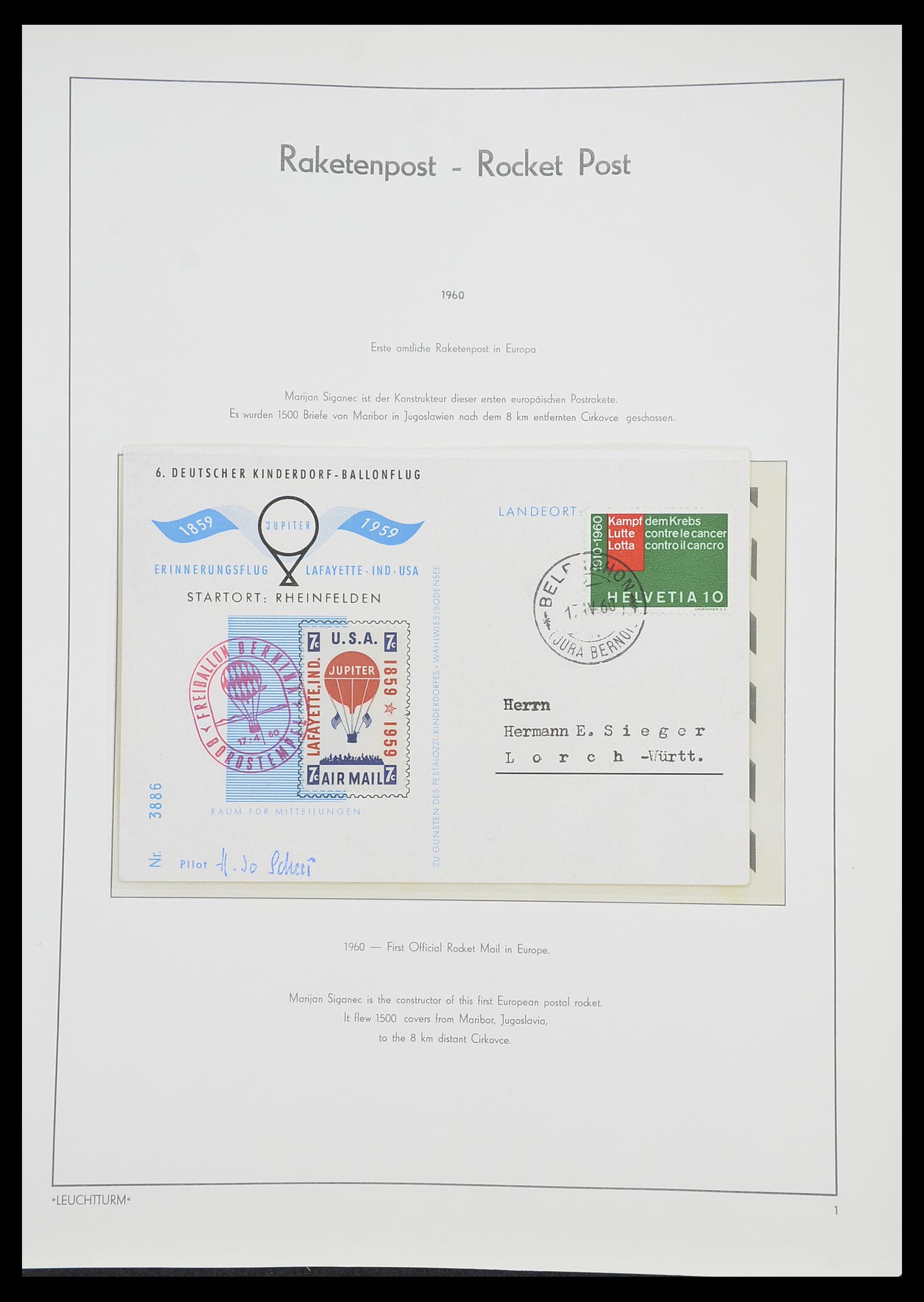 33463 Rocket mail covers. - Smits Philately