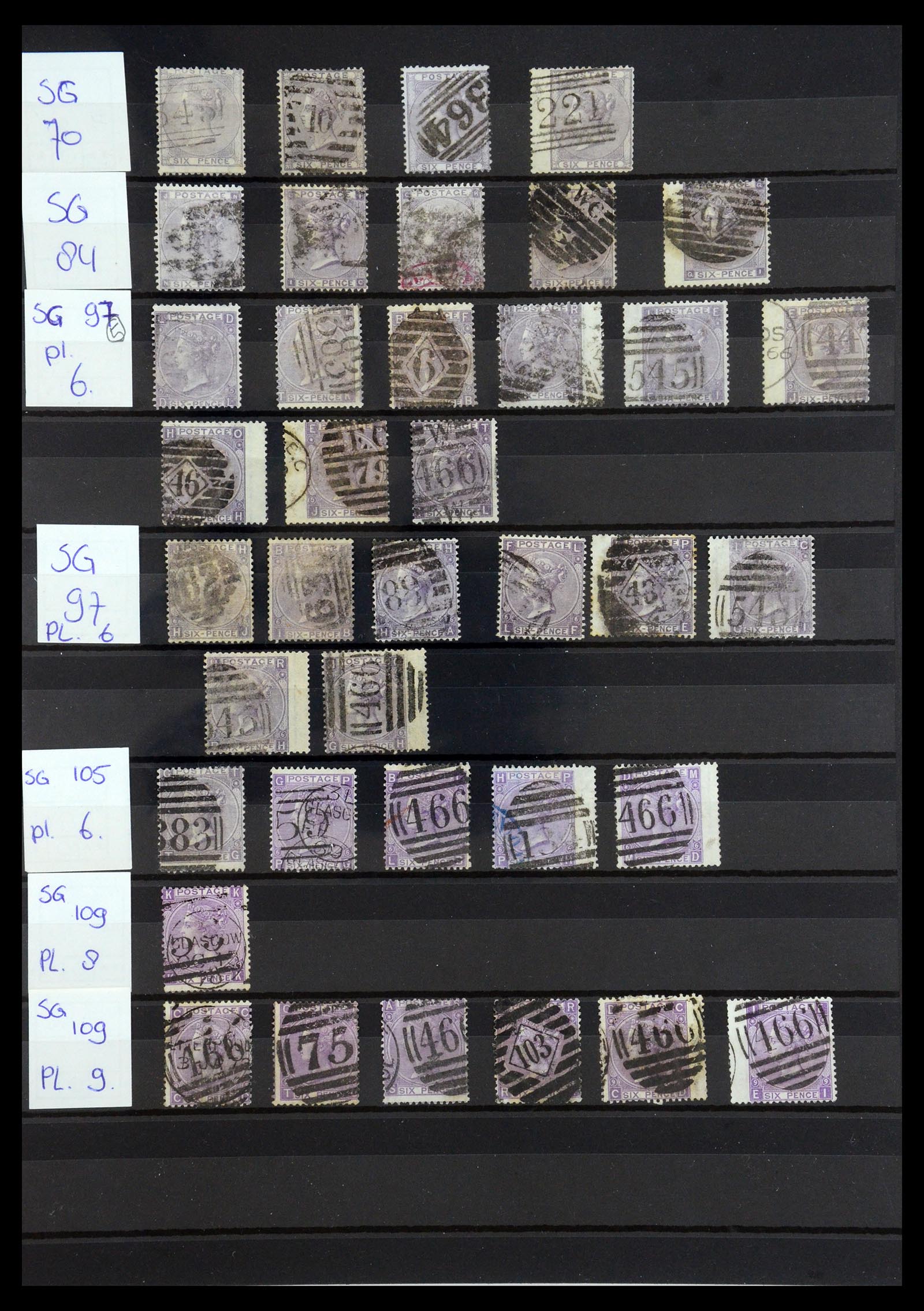 35623 Great Britain 1855-1867 plate numbers. - Smits Philately