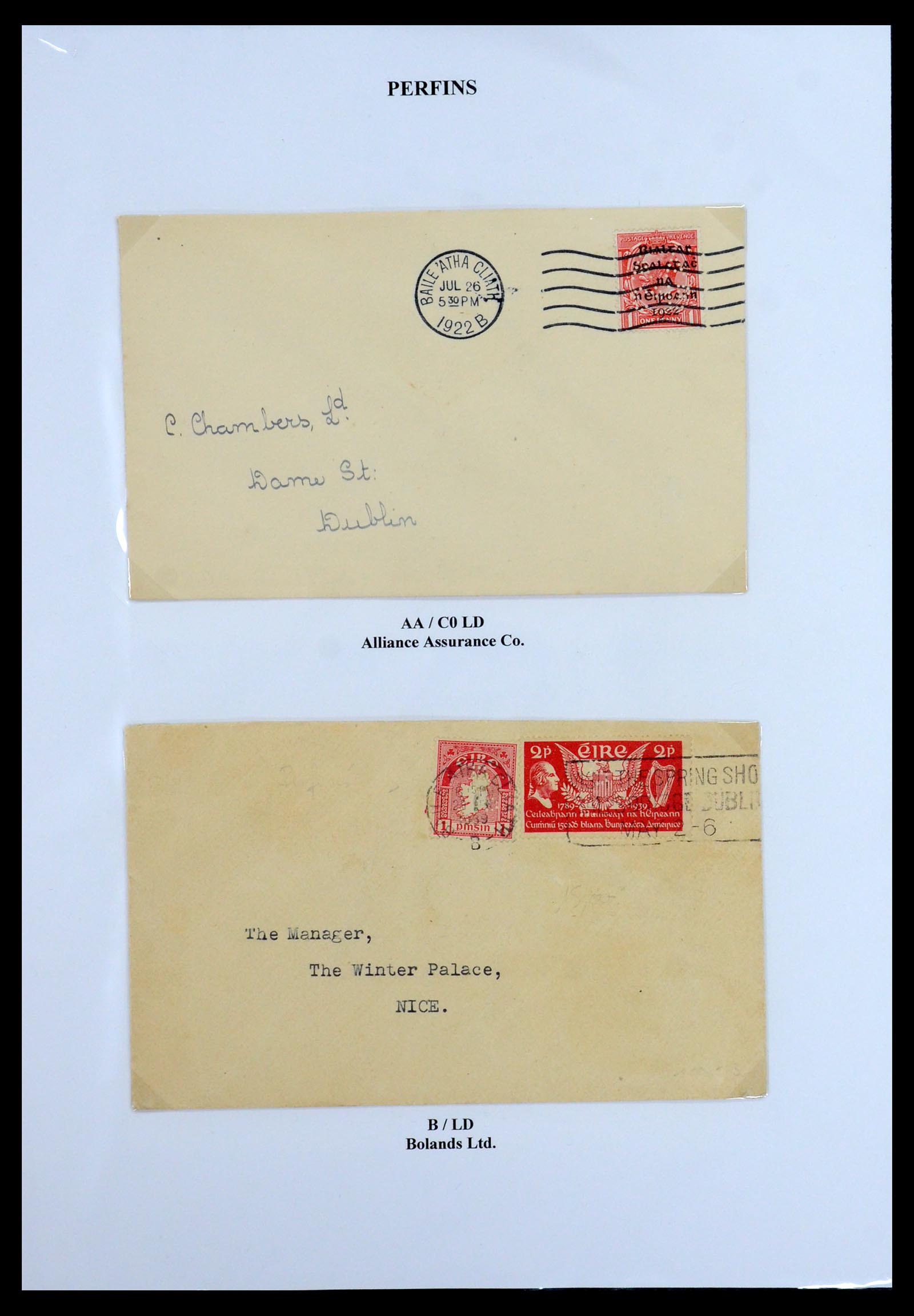 36564 Ireland perfins 1878-1963. - Smits Philately