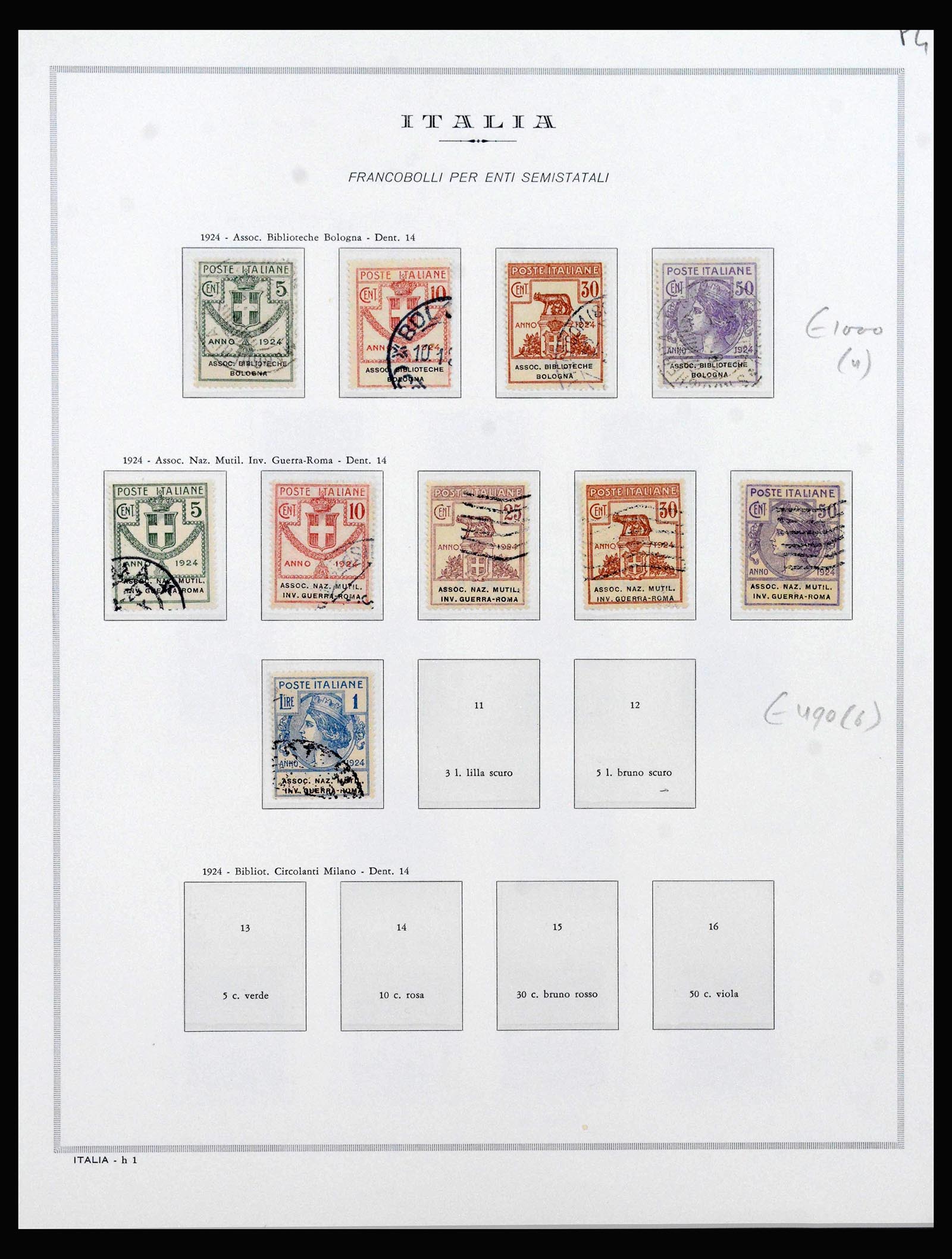 40156 Italy enti parastatali 1924. - Smits Philately